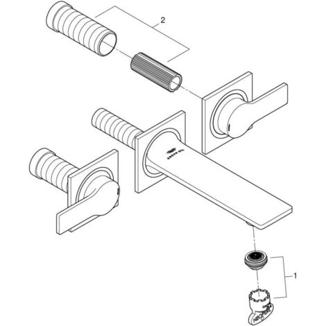 Grohe Allure 3-Loch-Waschtisch-Wandbatterie Chrom, Ausladung 150mm ...