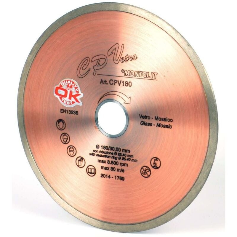 DIAMOND DISC 180 MM FOR GLASS TILES MONTOLIT CERMONT CPV180