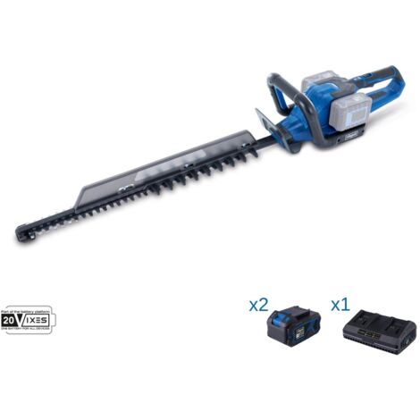 Hedge trimmer 2x20v 2 batteries 4.0Ah + dual charger ixes Scheppach bc ...