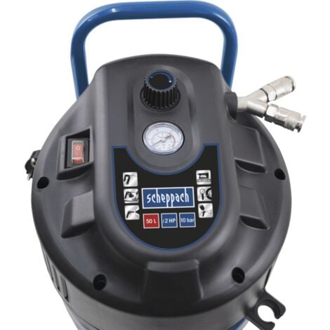 230V AIR COMPRESSOR OIL FREE 50 L VERTICAL TANK 10 BAR PORTABLE ...