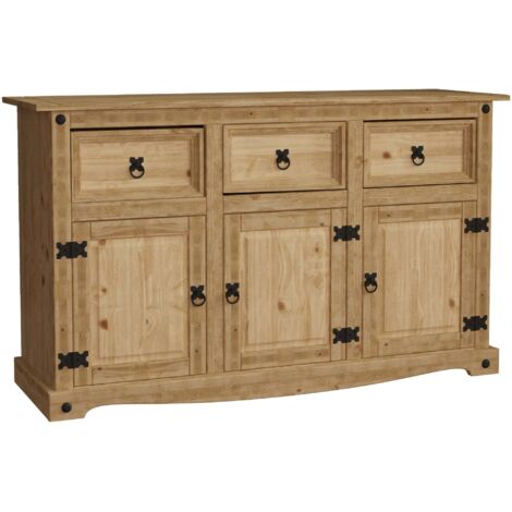 Buffet bois d'acajou de style vintage meuble de rangement robuste ...