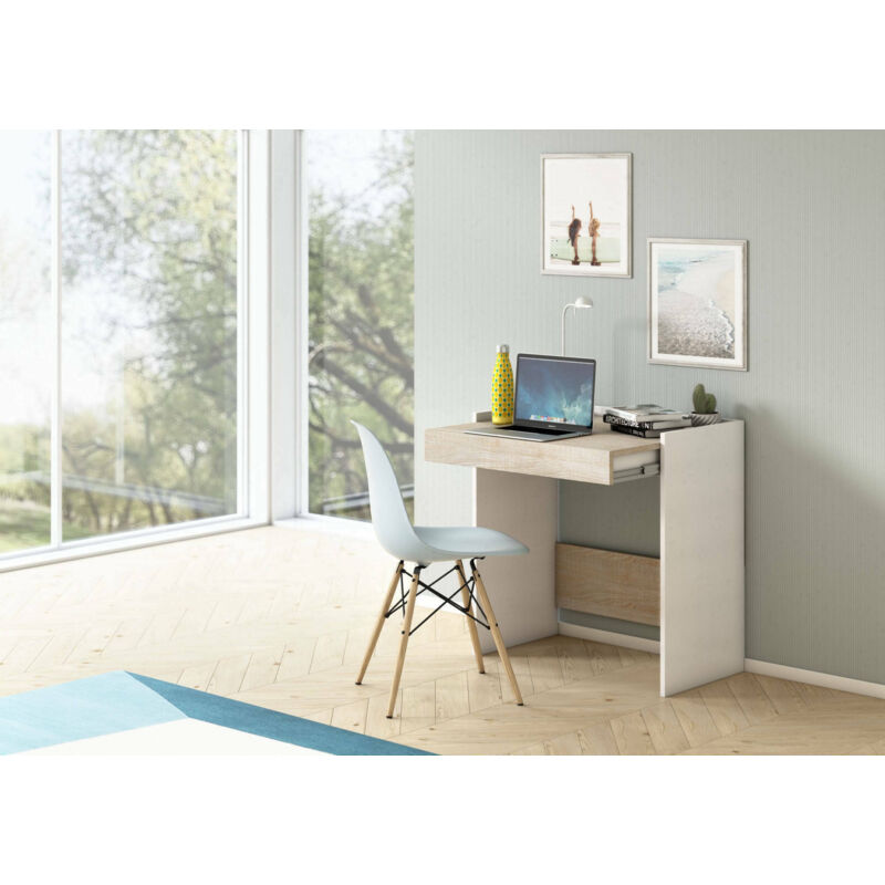 Dmora Schreibtisch Dbeltra Moderner Schreibtisch mit Schublade Studier oder Burotisch fur PC Buchhalter 100 Made in Italy 80x40h79 cm WeiB und Eiche