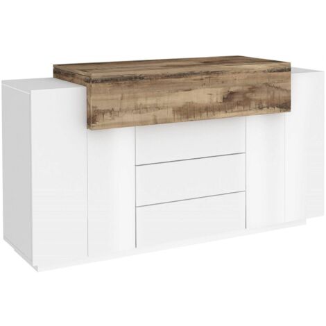 Dmora Modernes Sideboard, Design-Sideboard mit 3 Türen und 3 Schubladen ...