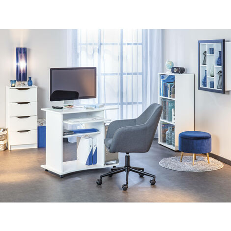 Dmora Dreh- und höhenverstellbarer Sessel mit Rädern, Metallgestell und ...