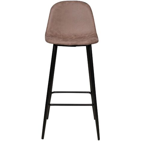 Dmora Hoher Küchenhocker aus Kunstleder mit Metallbeinen, Hocker mit ...