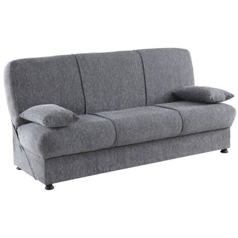 Dmora - Schlafsofa Dabaro, 3-Sitzer-Container-Schlafsofa mit 2 Kissen inklusive, Wohnzimmersofa ...