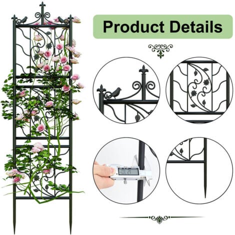 Lot de 2 Treillis pour Plantes Grimpantes 50x195cm Treillis Jardin en ...
