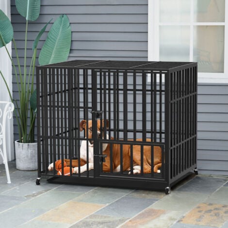 Cage pour Chien Grande Taille Cages de Transport Chien à Roulette avec ...