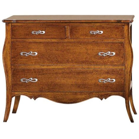 MOBILI 2G - COMÒ CLASSICO 4 CASSETTI LEGNO NOCE BASSANO 116x54x91