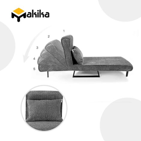 Makika Schlafsessel Schlafsofa Lea klappbar - Boucle in Grau