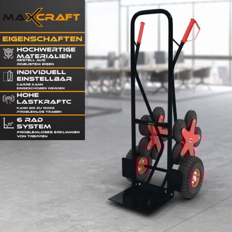 MAXCRAFT Treppenkarre bis 200 kg - 12 Räder in Schwarz