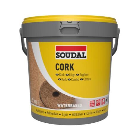 Soudal A22 COLLA SUGHERO Adesivo pasta pronto uso parete pavimento 5 KG