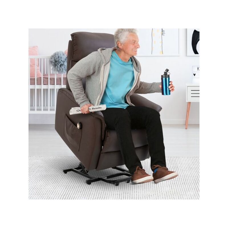 EASYCOMFORT Poltrona Relax Alzapersone con Telecomando, Reclinabile con ...