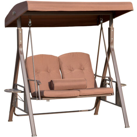 easycomfort dondolo da giardino 2 posti con tettuccio regolabile e ...