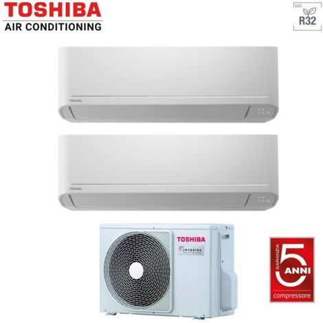 Climatizzatore Condizionatore Toshiba Dual Split Inverter serie SEIYA 7+13 con RAS-2M14U2AVG-E R ...