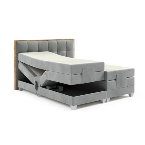 Boxspringbett Elektrisch Bett HENRY 160x200cm in Stoff Fresh Blau