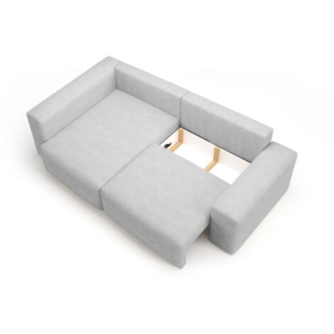 Ecksofa Schlafsofa Sofa ARONA in Stoff Centaur Creme Ottomane Links