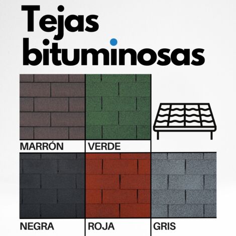 Tejas bituminosas TRIO, de color negro - la techumbre bituminosa 3 m2 ...