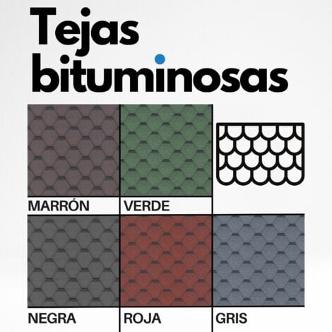 Tejas bituminosas Hexagonal Rock, de color negro - la techumbre ...