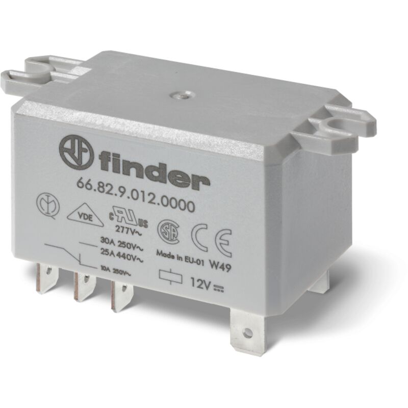 Relais de puissance 2NO 30A 230V AC patte de fixation Faston 250 AgSnO2 ...