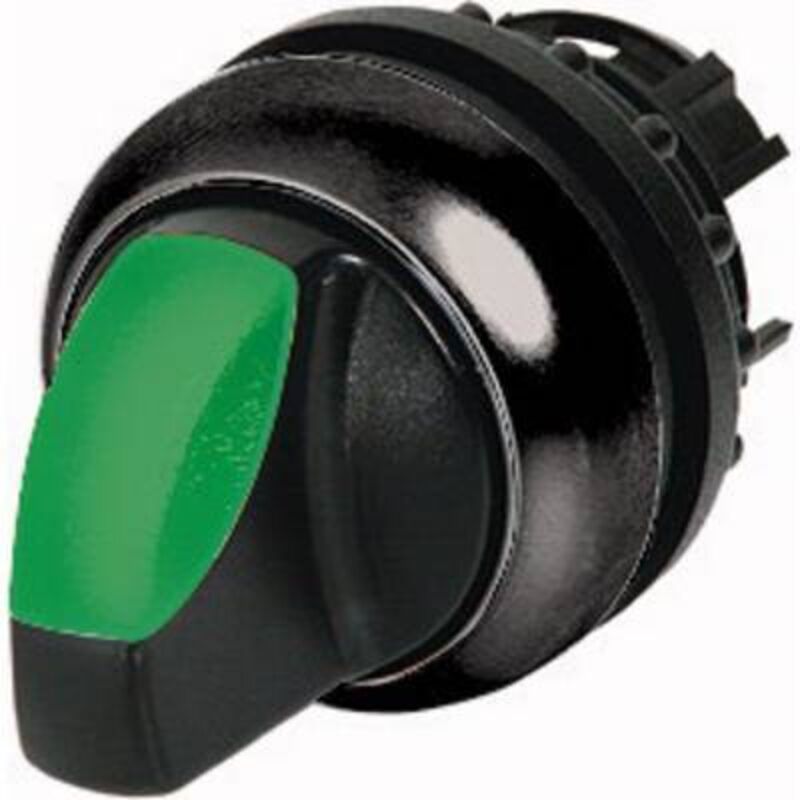 Commutateur rotatif lumineux 3 positions vert à accrochage EATON M22S-WRLK3-G