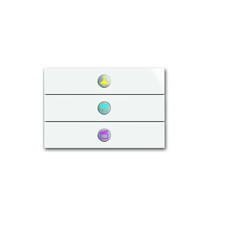 Commande 3 Touches Busch-Prion Blanc Studio Brillant 2CKA006310A0125 ...