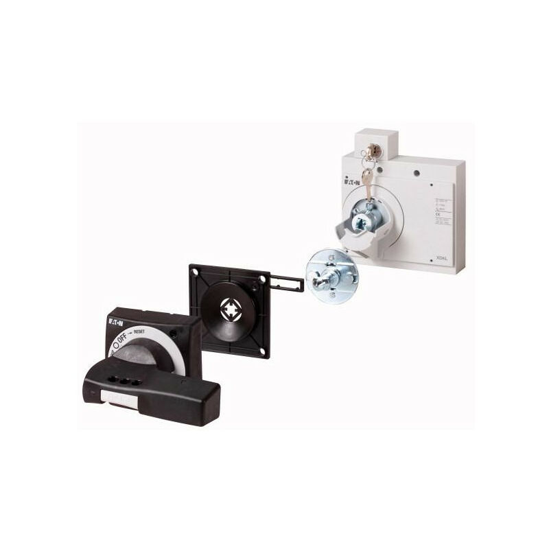 Poignée rotative à commande rompue sur porte noire +verrouillage par ...
