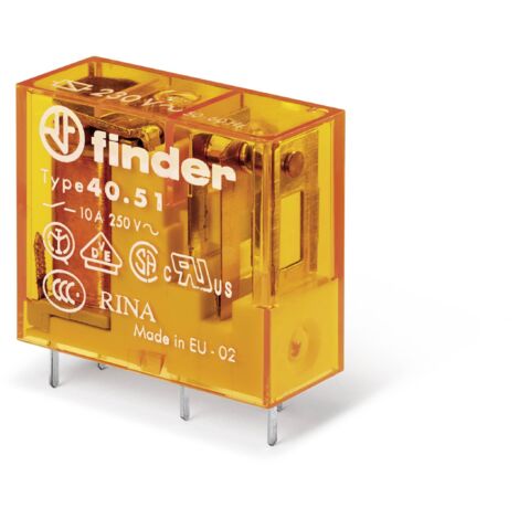 Relais circuit imprimé 1NO 12A 24V DC AgNi FINDER 405190240300PAC