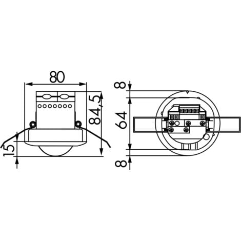 PD2-M-2C-24V-3A-FP détecteur de présence 12-48 V faux plafond LUXOMAT 92164