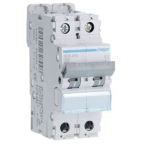 Disjoncteur 2P 6-10kA courbe D - 50A 2 modules HAGER NGN250