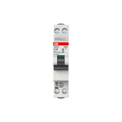 Disjoncteur compact ABB S200C 25A 2P 6KA C 1 Mod 2CDS252280R0254
