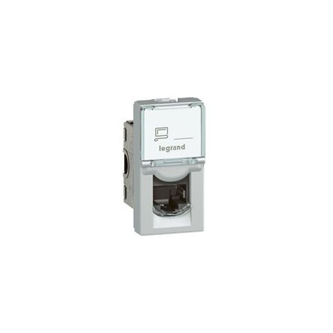 Prise RJ45 catégorie 6 FTP Mosaic 1 module alu LEGRAND 079462