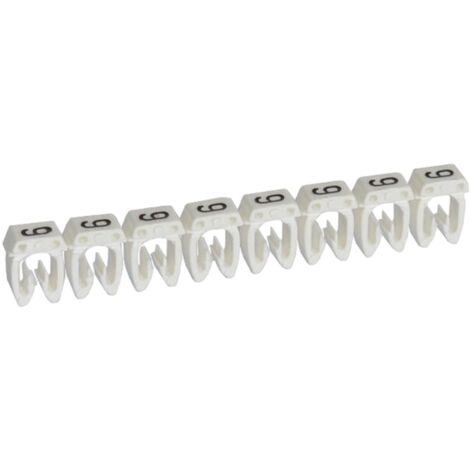 REPÈRE CAB 3 POUR FILERIE 0,15 À 0,5 MM² CHIFFRE 9 BLANC LEGRAND 038109