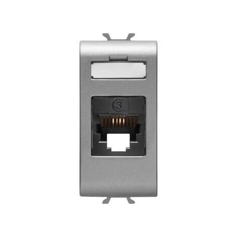 CONNECTEUR TELEPHONIQUE RJ11 1M TITANE GEWISS GW14401