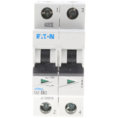 Disjoncteur FAZ 2P 4A 10kA (IEC/EN 60947 2) cbe S 000278808 EATON FAZ S4/2
