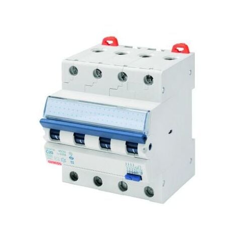 Disjoncteur Différentiel courbe C 4 Pôles 25A 4,5KA 30mA 4 Modules GEWISS GW94069