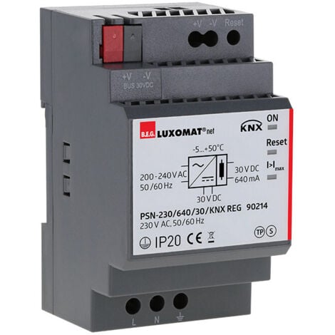 PSN-230 / 640 / 30 / KNX REG - module d’alimentation KNX PS montage sur rail DIN LUXOMATnet 90214
