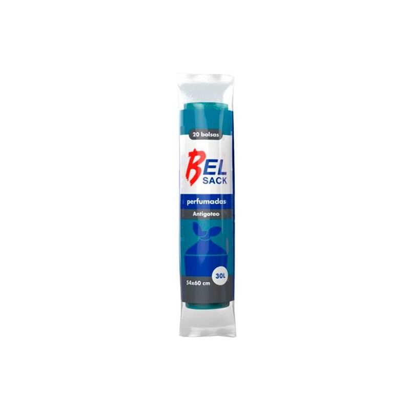 Sacchi per rifiuti domestici belsack g55 30l 54x60 bianco - rotolo 20u-.