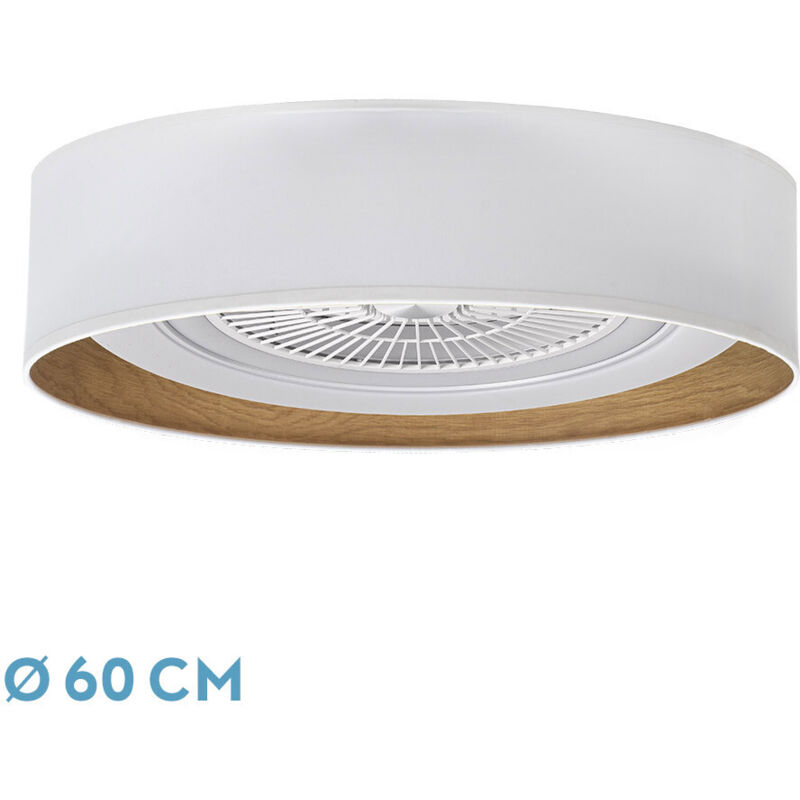 FABRILAMP Tania Fan 72w White/Clear Wood 8000lm 5 Blades 3col Remote ...