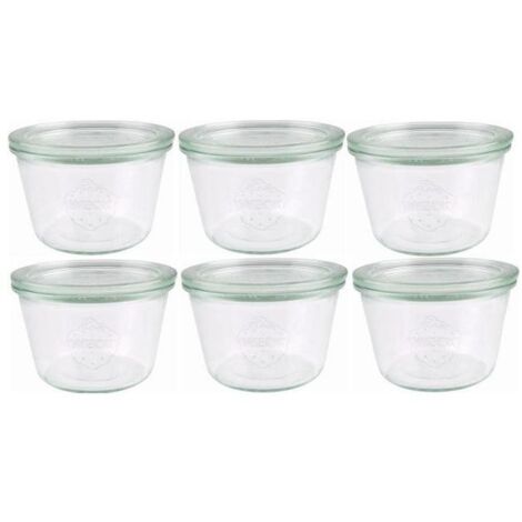 Weck 6 x bordo rotondo de vetro 0,25 Vasetti sterilizzatori in vetro de ...