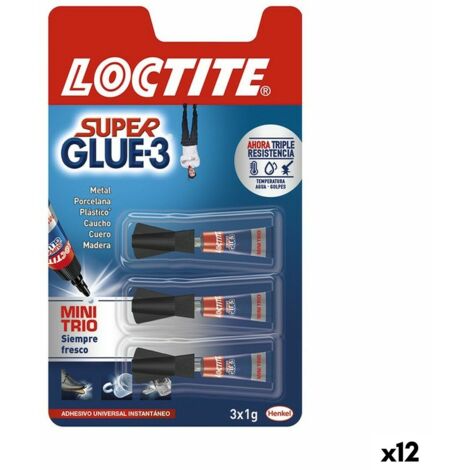 Colla istantanea loctite super colla-3 mini (12 pezzi)
