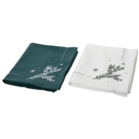 Runner da tavolo bianco e verde, 40x140cm, 2 modelli. home tessile