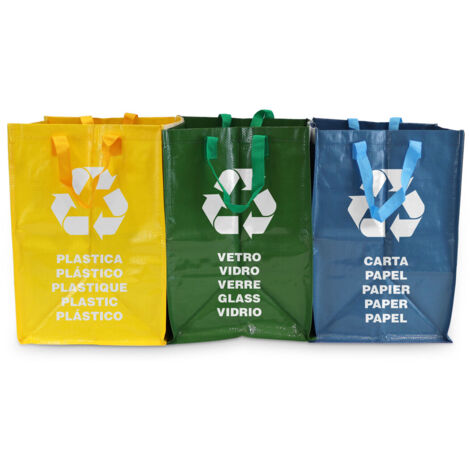 CONFORTIME Set Bags per Riciclaggio 3 Pezzi 44x32x31 Bags per ...