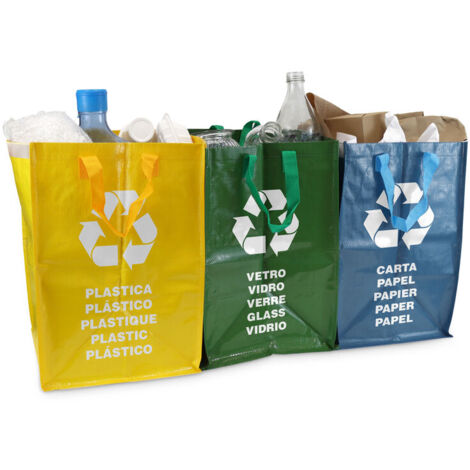 CONFORTIME Set Bags per Riciclaggio 3 Pezzi 44x32x31 Bags per ...