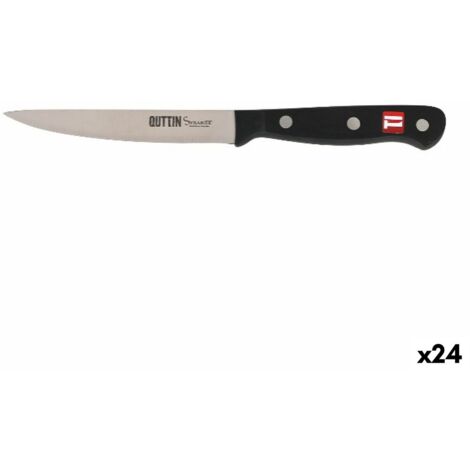 Coltello per sbucciare le verdure quttin nero argento 12 cm (24 pezzi)