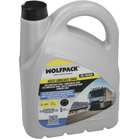 Olio lubrificante 15w40 per veicoli pesanti 5 litri.