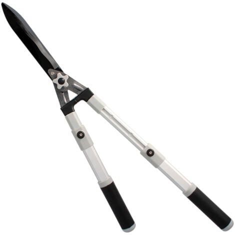 Forbici per siepi 2 mani telescopiche in alluminio, lame in acciaio antiaderente, impugnatura in ...
