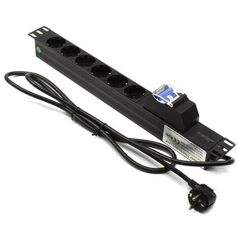 19" 6 X Schuko Rack Power Strip con magnetotermia e protezione Lapara ...