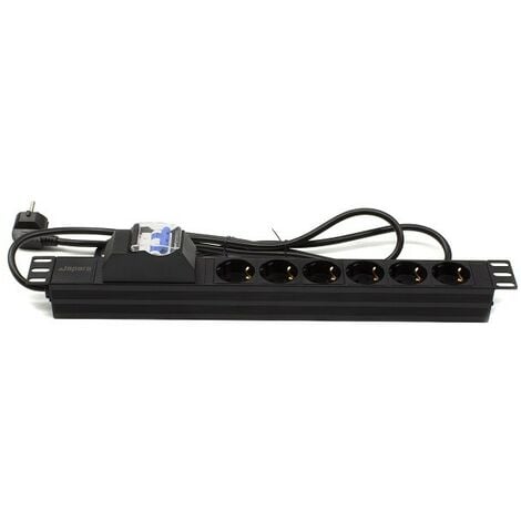 19" 6 X Schuko Rack Power Strip con magnetotermia e protezione Lapara ...