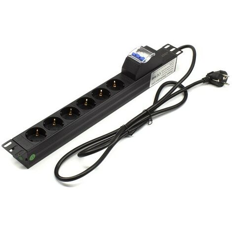 19" 6 X Schuko Rack Power Strip con magnetotermia e protezione Lapara ...